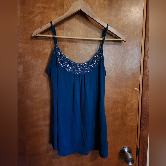 Studio Y | Tops | Y2k Sequin Teal Tank Top | Poshmark